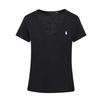 Ralph Lauren Schwarzes Polo Kurzarm T-Shirt - - Tops - Damen - Schwarzk - XS