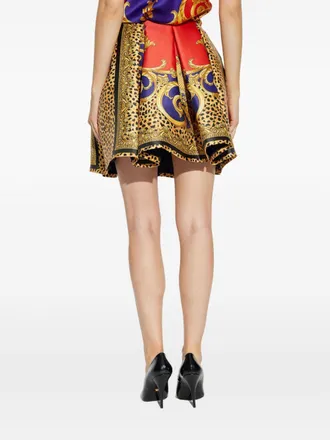 Versace Womens Cheetah Barocco Mini Skirt Polyester