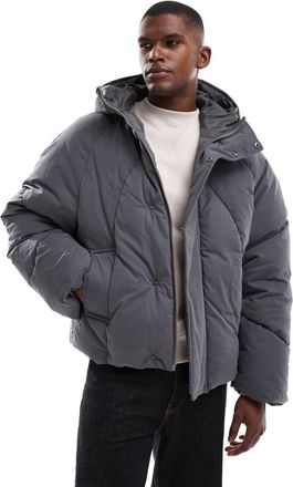 Asos Doudoune oversize à capuche - Gris