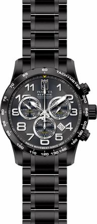 Invicta Jason Taylor 51264 Herrenuhr - Quarzwerk - Edelstahl mit schwarzem Zifferblatt - 48 mm