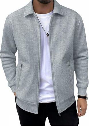 Generic Veste mi-saison pour homme - Veste dautomne pour homme - Veste de loisirs avec fermeture &eacute;clair et col montant - Design moderne - Veste de transition 