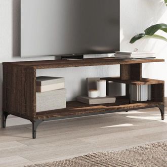 vidaXL Vidaxl - Meuble tv bois ding&eacute;nierie et acier enduit de poudre