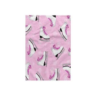 3D Rose 3D-Rose-Eiskunstlauf- und Schneeflocken-Aufdruck, Hellrosa, Hand-/Sport-Handtuch, 38 x 55 cm