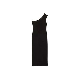 Twinset Femme, Robes, Noir, Taille: 36 FR Robe Tricot Longuette Une &Eacute;paule
