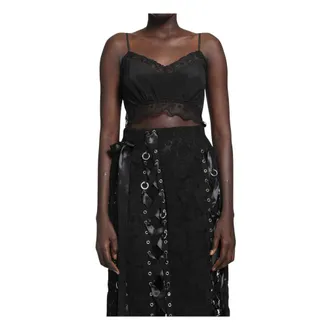 Simone Rocha Brassi&egrave;re nuisette &agrave; bordure en dentelle - Femme - Tops - Noir - Taille: 36 FR