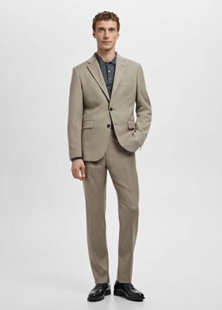 Mango Pantalon costume Mil&aacute;n slim-fit gris vison - Homme - 38 - MANGO MAN