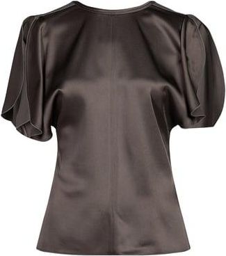 Victoria Beckham Top satin&eacute; col v