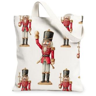 Generic Sacs fourre-tout en toile motif casse-noisette, sacs d&eacute;picerie r&eacute;utilisables, l&eacute;gers et lavables, pour voyage, plage, pique-nique, 33 x 38 cm