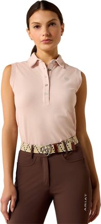 Ariat Womens Prix 3.0 Sleeveless Polo Shirt Shirt in Sepia Rose, Size X-Small, by Ariat