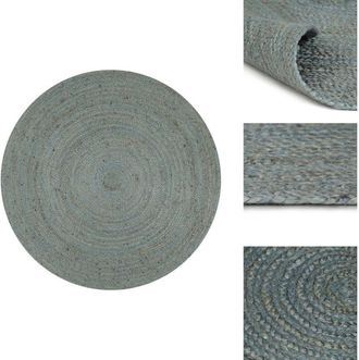 vidaXL Vidaxl - Tapis fait à la main Jute Rond 90 cm Vert olive - Tapis Rond - Tapis Jute - Tapis Naturel - Décoration Intérieure - Tapis Artisanal
