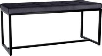 Clp Sitzbank Barci I Moderne Bank | Hochwertige Polsterbank mit schwarz pulverbeschichteten Eisengestell, Farbe:schwarz, Material:Samt