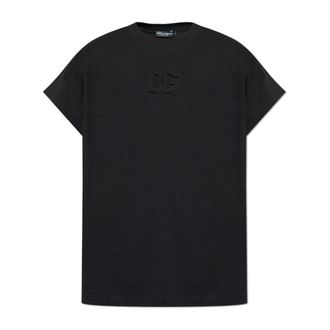 Dolce & Gabbana Homme, Tops, Noir, Taille: M T-shirt avec logo
