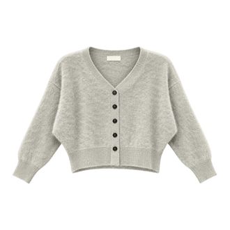 Meimeij Gilet boutonn&eacute; en V - Femme - Pulls - Gris - Taille: 34 FR