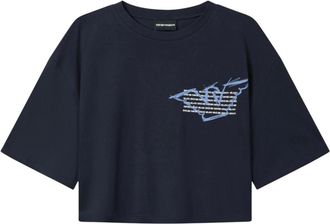 Emporio Armani Femme, Tops, Bleu, Taille: 36 FR T-shirt &agrave; Manches Courtes