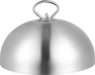 Hemoton Edelstahl Steakabdeckung Mit Griff 13X26Cm Anti&ouml;l-Spritzschutz Teppanyaki Haube F&uuml;r Gleichm&auml;&szlig;iges Und Hygienische Lebensmittelabdeckung in Der K&uuml;che