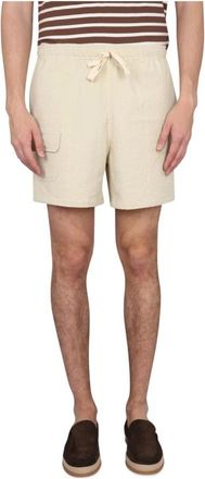 Howlin Homme, Shorts, Beige, Taille: XL Textured Cotton Blend Cargo Shorts