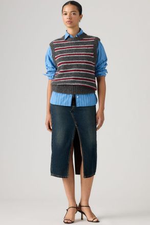 Levi's Dekonstruierter Midirock mit Schlitz - Damen - Dunkle Waschung / Dunkle Waschung
