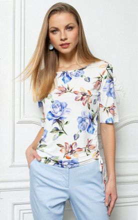 Passioni Print-Shirt mit Blumendruck und 3/4-&Auml;rmeln
