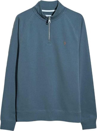 Farah Sweatshirt f&uuml;r Herren, mit kurzem Rei&szlig;verschluss (Kreide Blau)