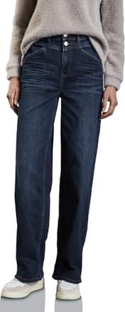 Street One A378543 Jean à Jambes Larges, Lavage Doux Bleu foncé, 31W / 32L Femmes