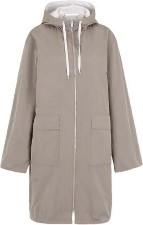 PESERICO Femme, Manteaux, Gris, Taille: 38 FR Cappotto cappuccio e tasche