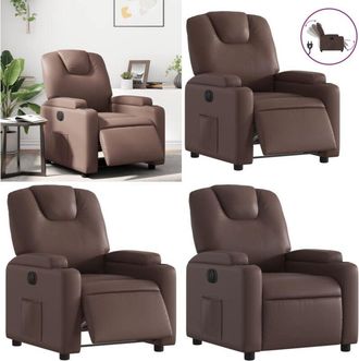 vidaXL Elektrischer Relaxsessel Braun Kunstleder - Fernsehsessel - Relaxsessel - Elektrisch Verstellbar - Lederlook - Braun - Home & Living