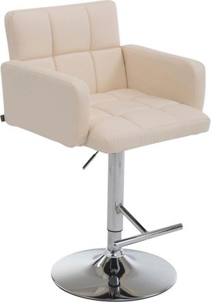 Clp Barhocker Los Angeles Kunstleder | Höhenverstellbarer Barstuhl Mit Drehbarem Sitz | Bistrohocker Mit Metallgestell, Farbe:Creme, Gestell Farbe:Chrom
