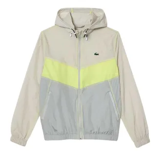 Lacoste Blousonjacke f&uuml;r Herren, Durchgehender Rei&szlig;verschluss (Grau/Gelb)