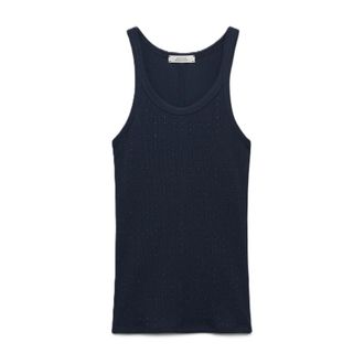 Dorothee Schumacher Geripptes Tanktop mit Hotfix-Verzierung - - Tops - Damen - Blau - L