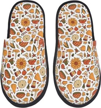 Generic Chaussures De Maison Thanksgiving Avec De La Nourriture Int&eacute;rieur Et Ext&eacute;rieur Pantoufles Outdoor Fuzzy Pantoufles Piscine Chaussures Pour Hiver Spa M