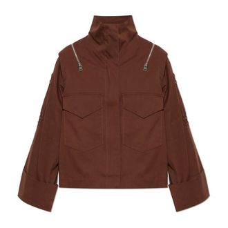 AllSaints Femme, Vestes, Brun, Taille: 40 FR Leighton Cotton Utility Jacket