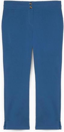 Fiorella Rubino Femme, Pantalons, Bleu, Taille: 38 FR Pantalon Capri avec Fentes Lat&eacute;rales