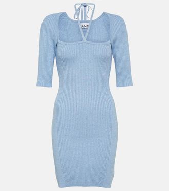 Ganni Minikleid aus Mélange-Strick