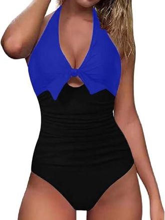 Generic Maillot De Bain Femme 1 Pieces Sexy col en V avec ajours et noeud Papillon d&eacute;coratif Romantique