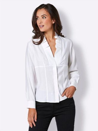 Cr&eacute;ation L Klassische Bluse Viskose-Seiden-Bluse Langarm