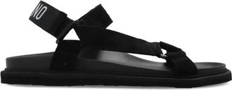 Moschino Homme, Chaussures, Noir, Taille: 40 EU Sandal With Logo