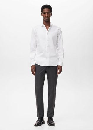 Mango B&uuml;gelfreies Comfort-Stretch-Hemd wei&szlig; - Herren - S - MANGO MAN