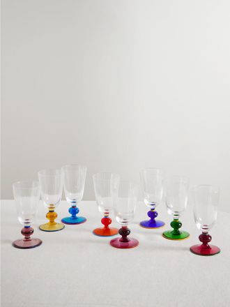 La DoubleJ Lot De Huit Verres À Vin En Verre Perfetto Murano - Multicolore