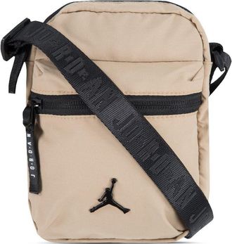 Nike Jordan Tasche - Rei&szlig;verschluss - Verstellbarer Riemen - Vordertasche mit Rei&szlig;verschluss - Logo JORDAN, Beige/Schwarz, One size