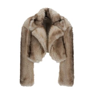 Sportmax Kurze kastige flauschige Jersey-Jacke - - Jackets - Damen - Beige - S