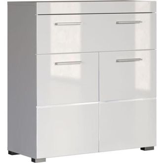 Trendteam Trendteam - Meuble bas de salle de bain Amanda - Blanc - 2 portes + 1 tiroir - L73 x P31 x H79 cm