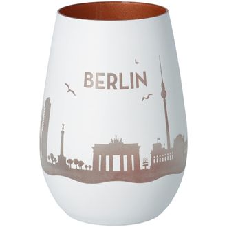 Goodtimes Windlicht Skyline Berlin Weiß & Bronze