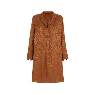 Carolina Herrera Leoparden-Seidenjacquard-Kleid - - Dresses - Damen - Braun - S