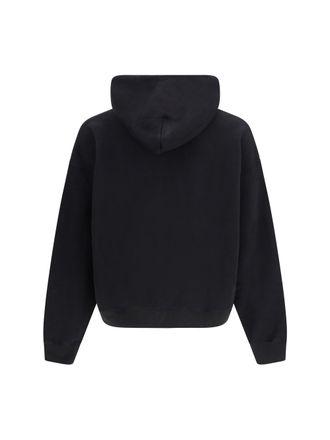 Off-white Mens Big Logo Bookkish Over Hoodie Black-White Cotton Sweatshirts Sweater