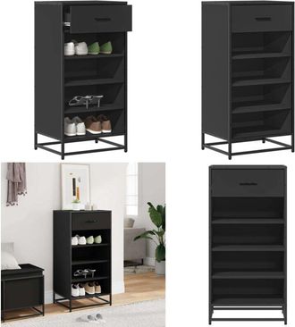 vidaXL Schuhregal Schwarz 48x38x97,5 cm Holzwerkstoff - Vidaxl