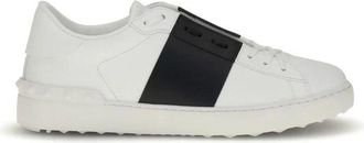 Valentino Garavani Homme, Chaussures, Blanc, Taille: 42 1/2 EU Baskets Ouvertes avec Bandes Contrastantes