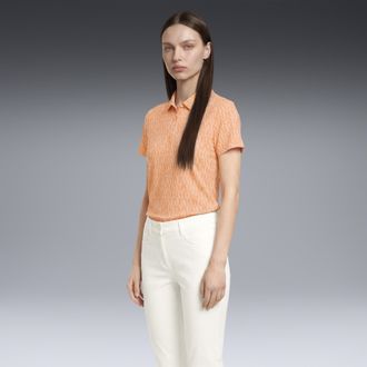 Puma Polo Wavey CLOUDSPUN Femme, V&ecirc;tements, Orange, XXL
