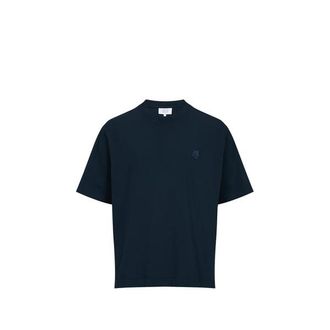Maison Kitsun&eacute; T-shirt uni oversize &agrave; patch brod&eacute; en coton
