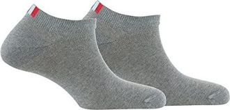 Kindy Lot de 2 paires de chaussettes invisibles en coton MADE IN FRANCE - couleur - Gris - Pointure - 43-46