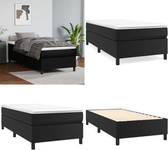 vidaXL Bettgestell Schwarz 80x200 cm Kunstleder - Schlafzimmerm&ouml;bel - Bettgestell - Doppelbett - Kunstlederbett - Schwarzes Bett - Home & Living